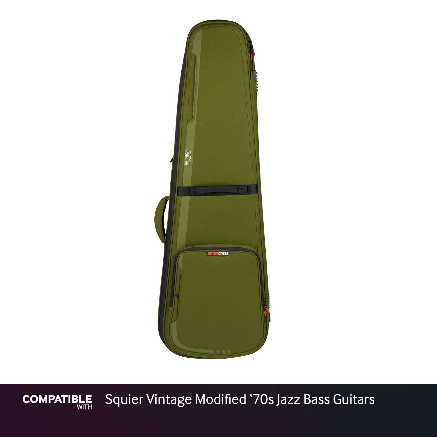 Gator Green ICON Case for Squier Vintage Modified '70s Jazz Bass Guita ...