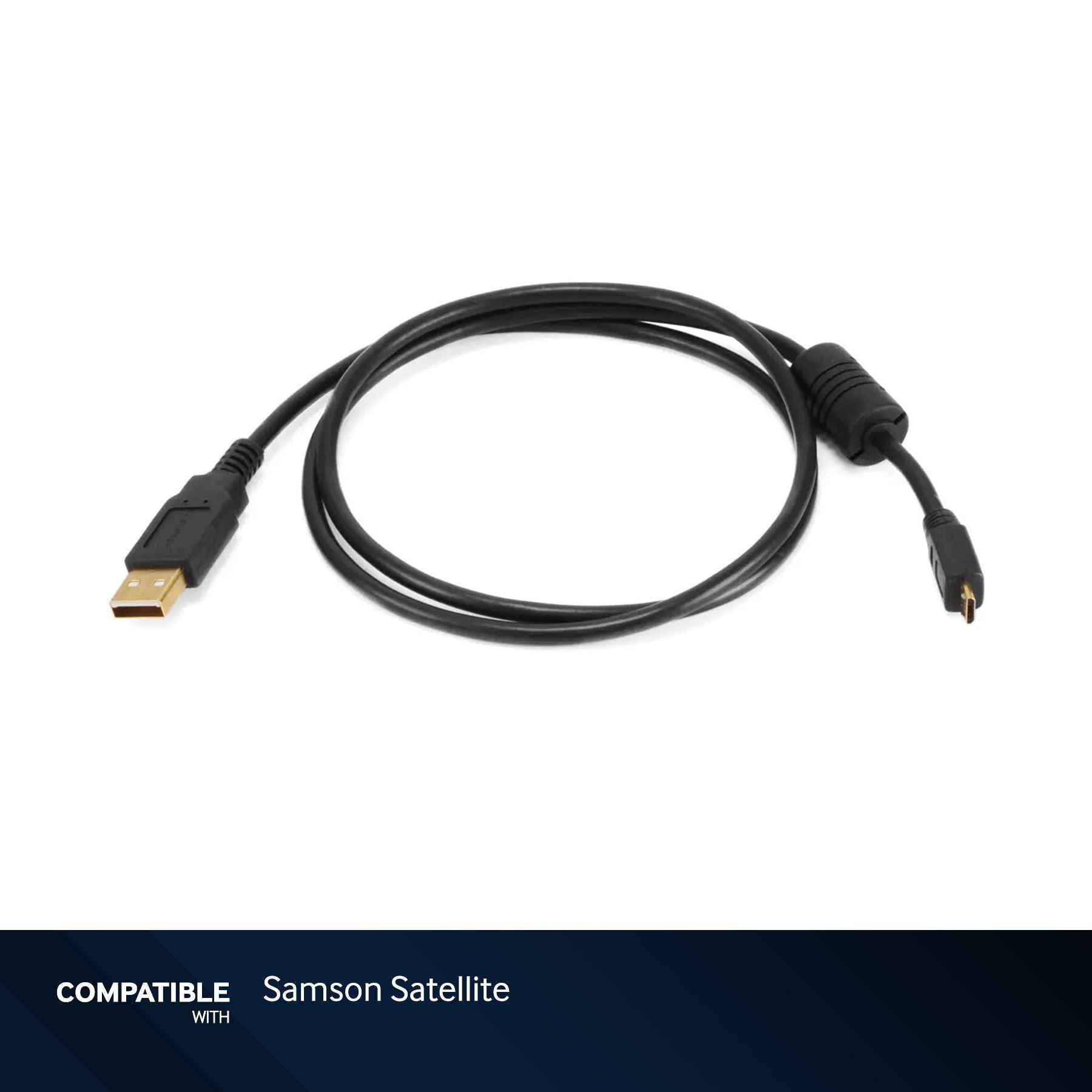 3-foot Black USB-A to USB Micro B Gold Plated Cable for Samson Satelli ...