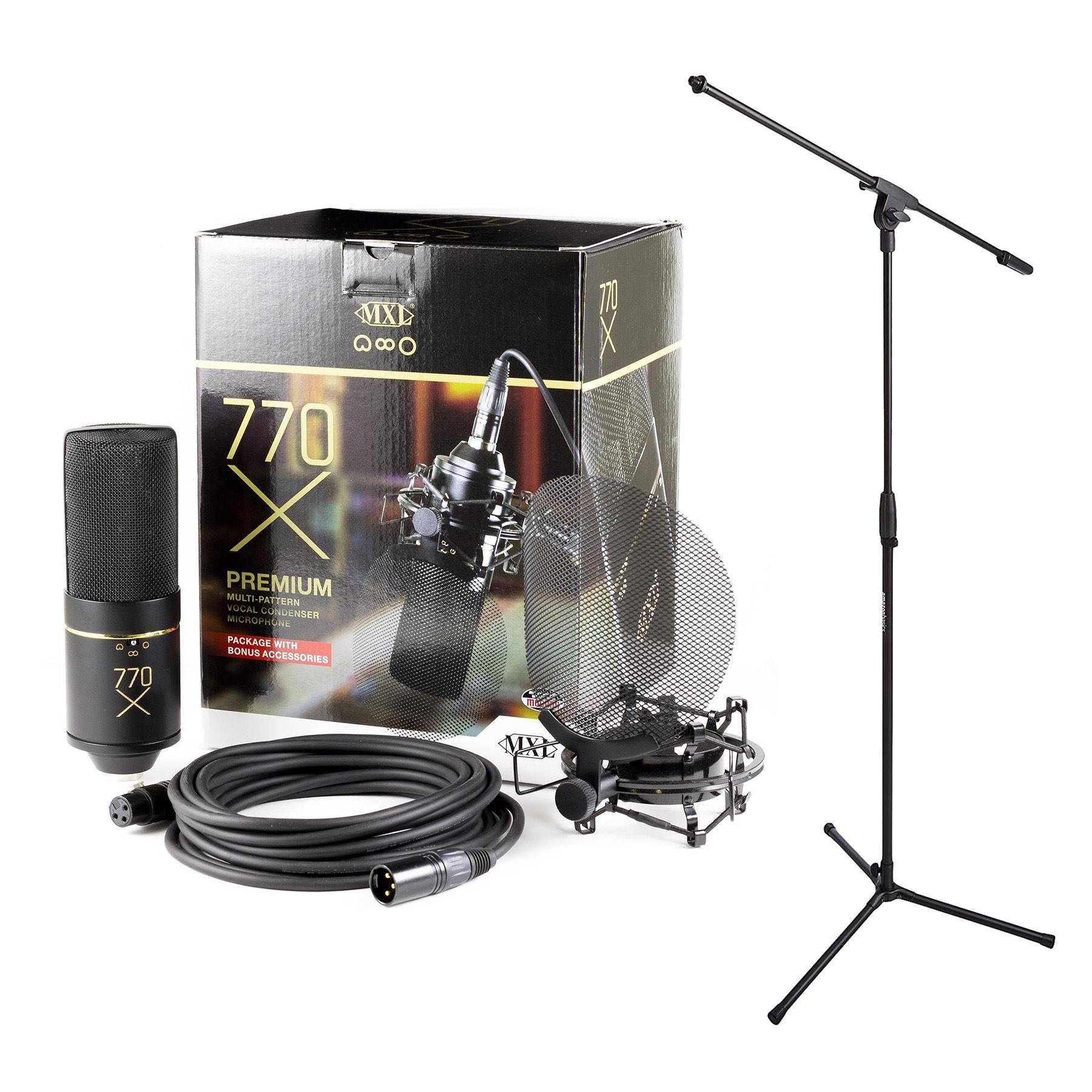 MXL 770X Microphone Package Bundle with Mic Stand – Pixel Pro Audio