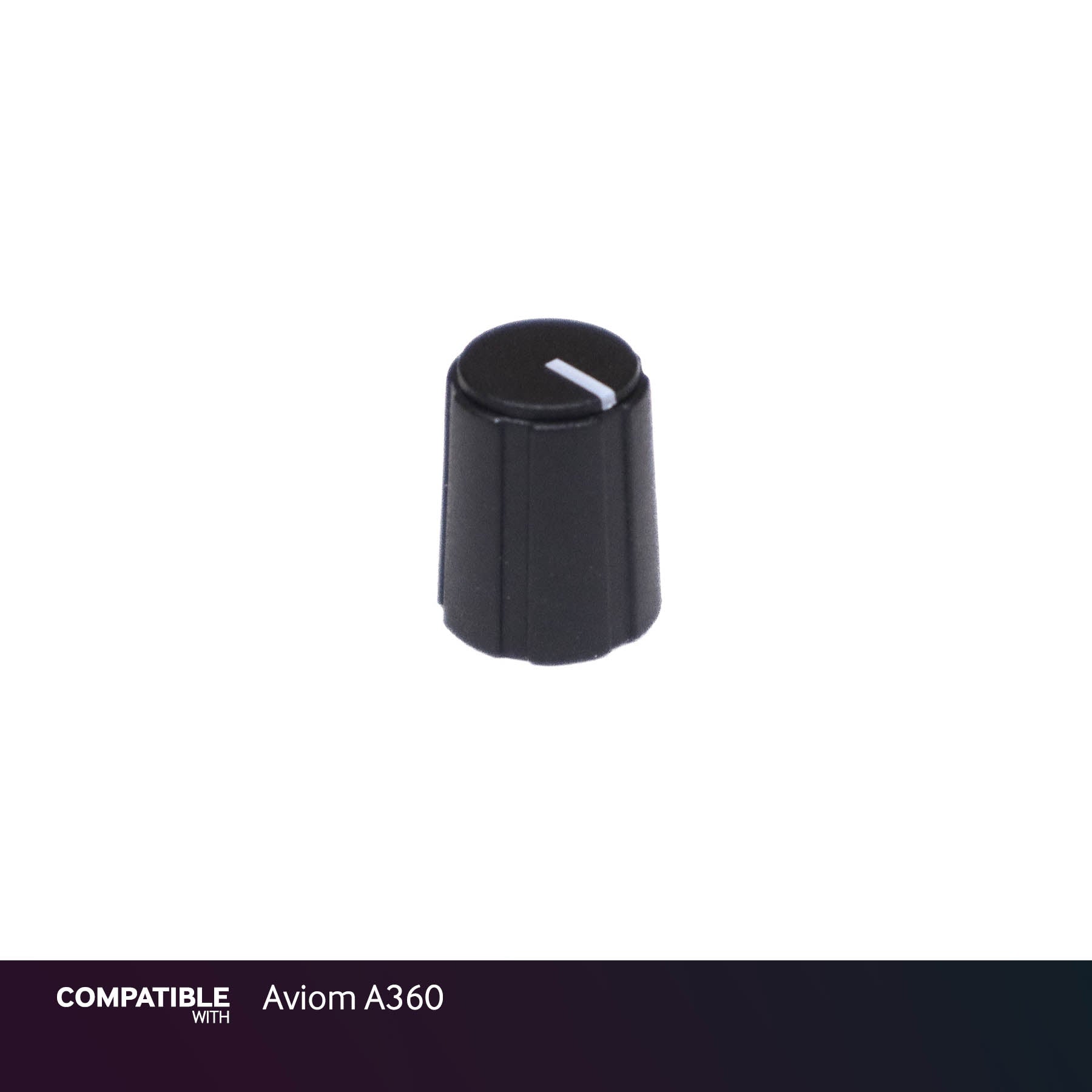 Black Knob with Indicator Line for Aviom A360 – Pixel Pro Audio