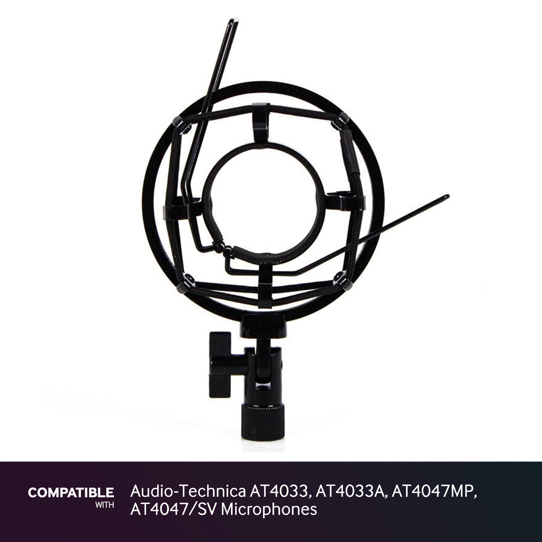 Black Shock Mount fits Audio-Technica AT4033, AT4033A, AT4047MP, AT404 ...