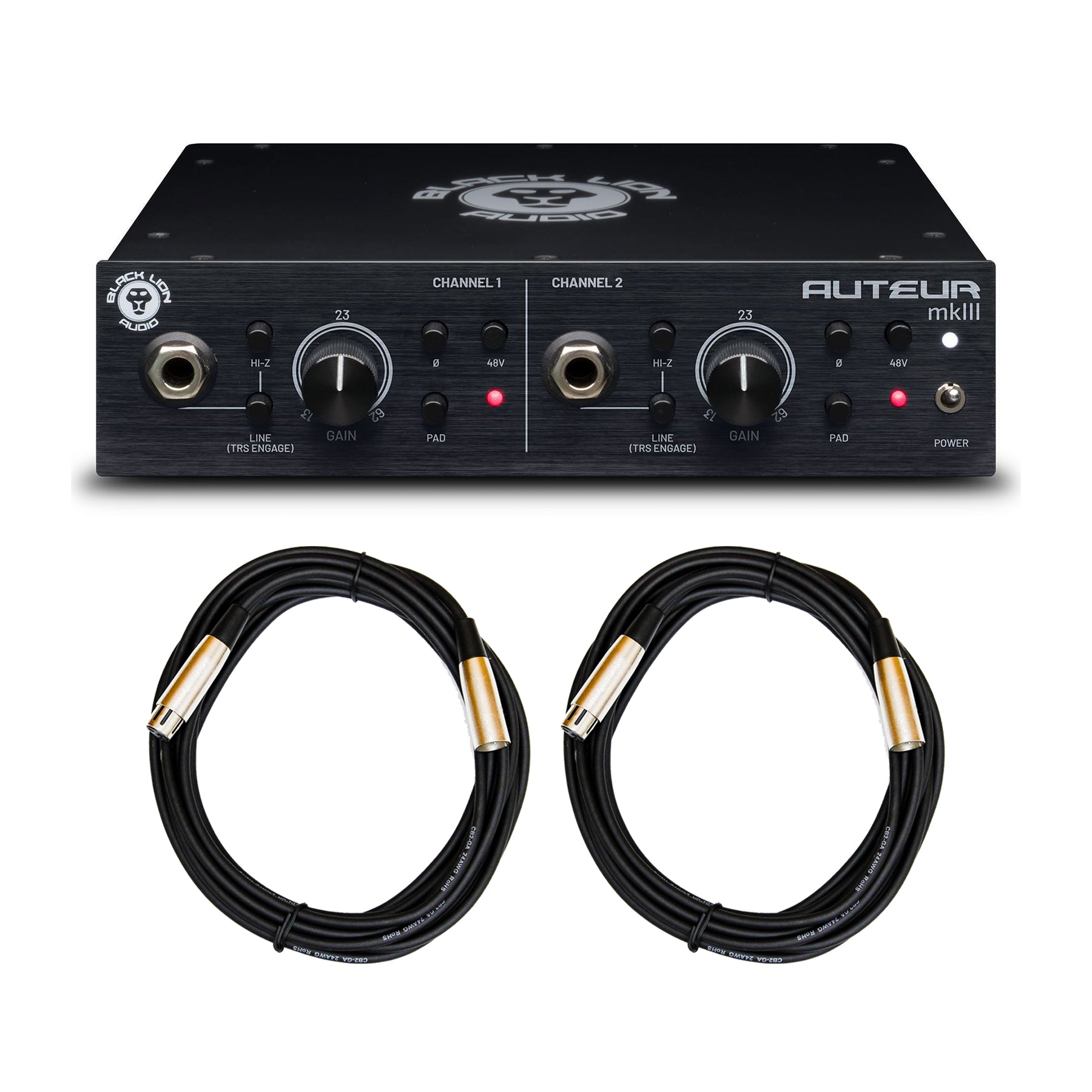 Black Lion Audio Auteur MK3 Preamplifier Bundle with 20-foot XLR Cable ...
