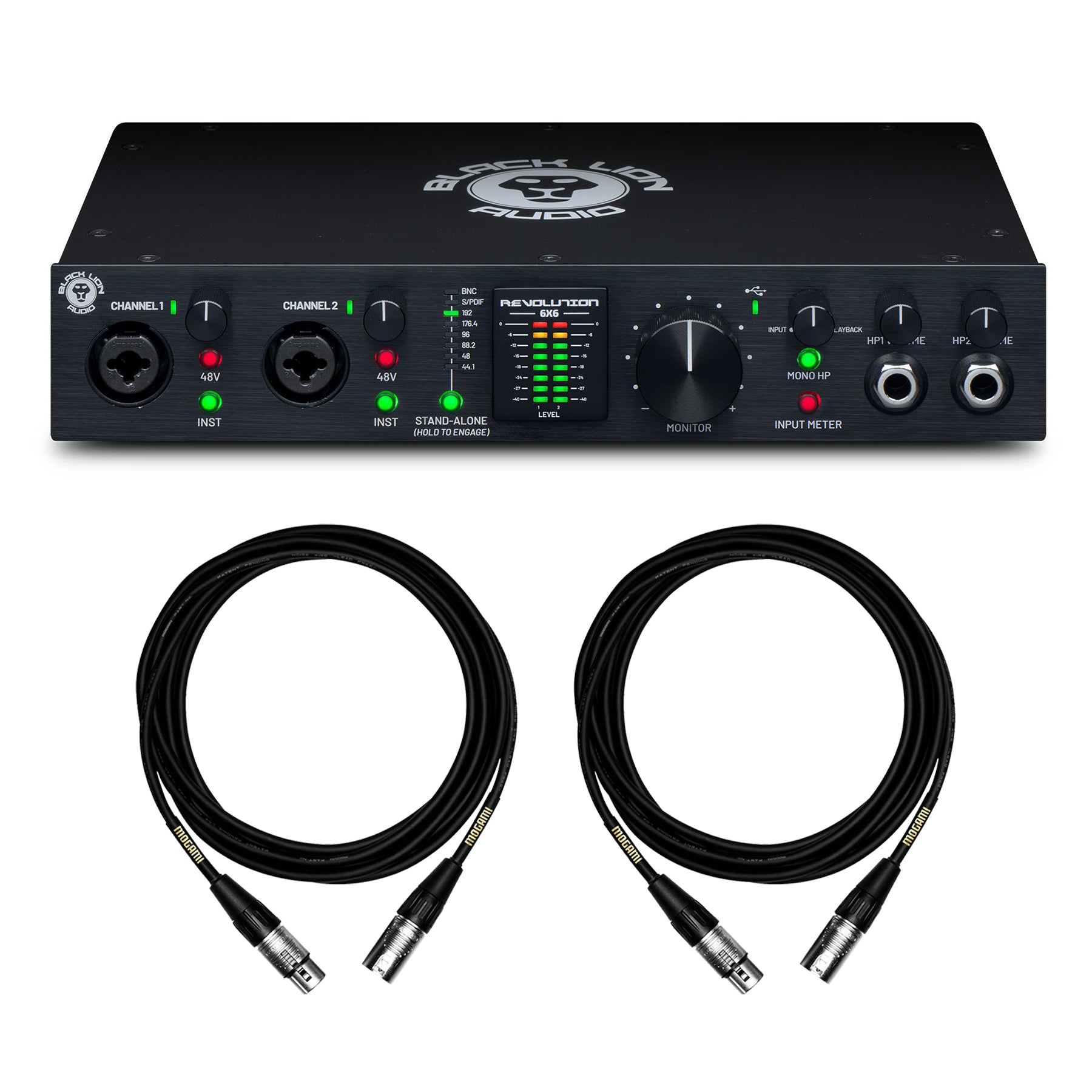 Black Lion Audio Revolution 6x6 Interface Bundle with Mogami XLR Cable ...