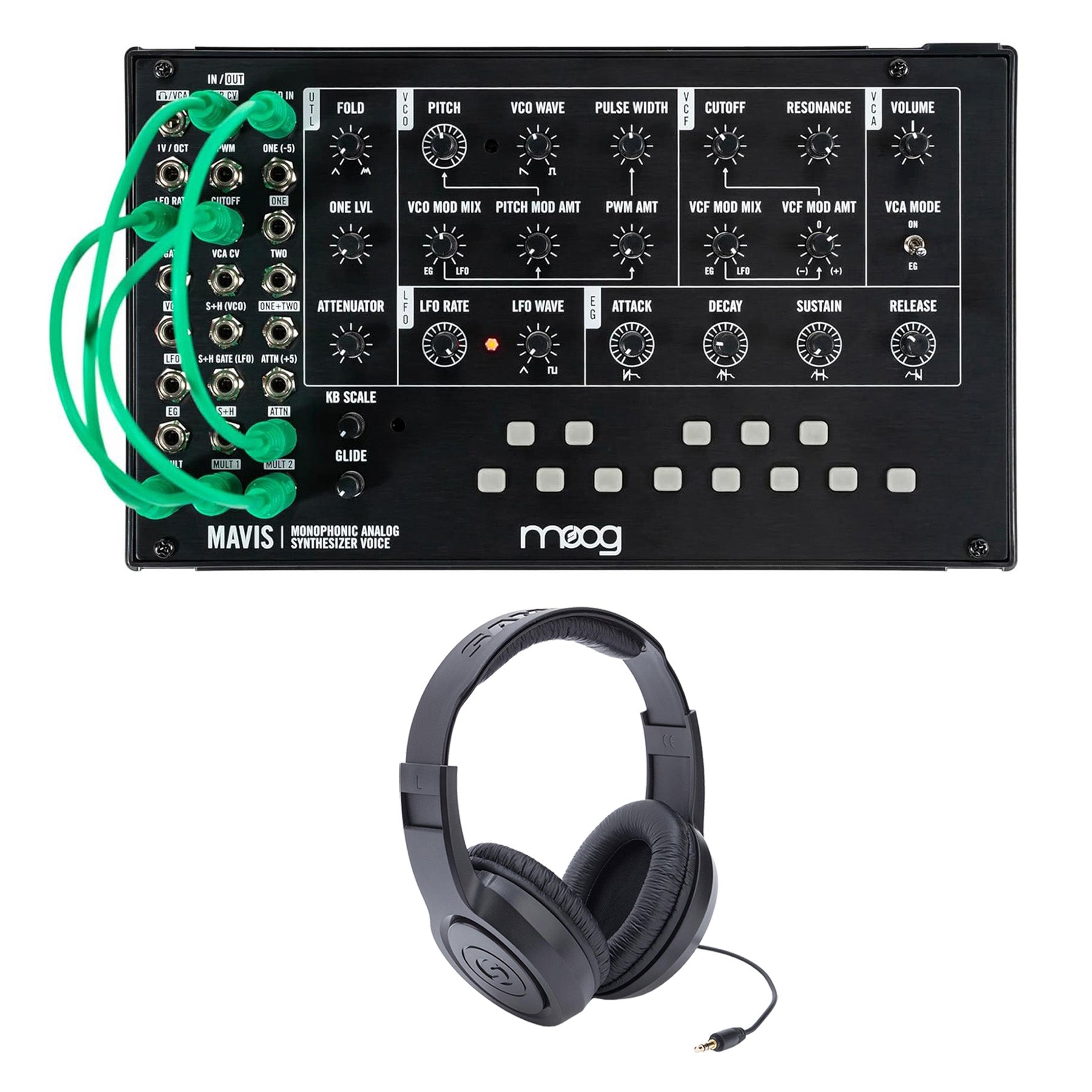 Moog Mavis Synthesizer Bundle with Samson SR350 Headphones – Pixel Pro ...