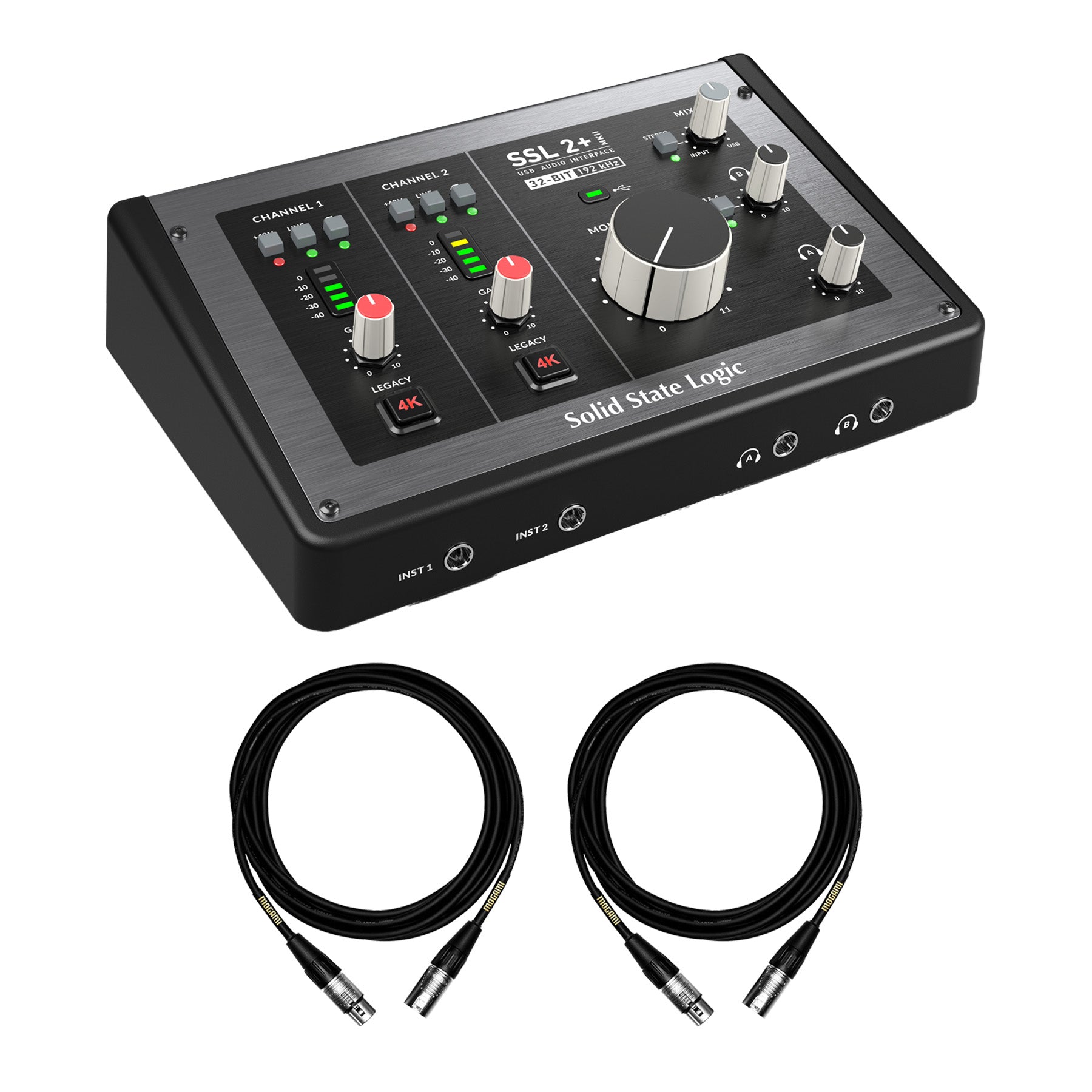 Solid State Logic SSL 2+ MKII USB Interface Bundle with Mogami XLR Cab ...