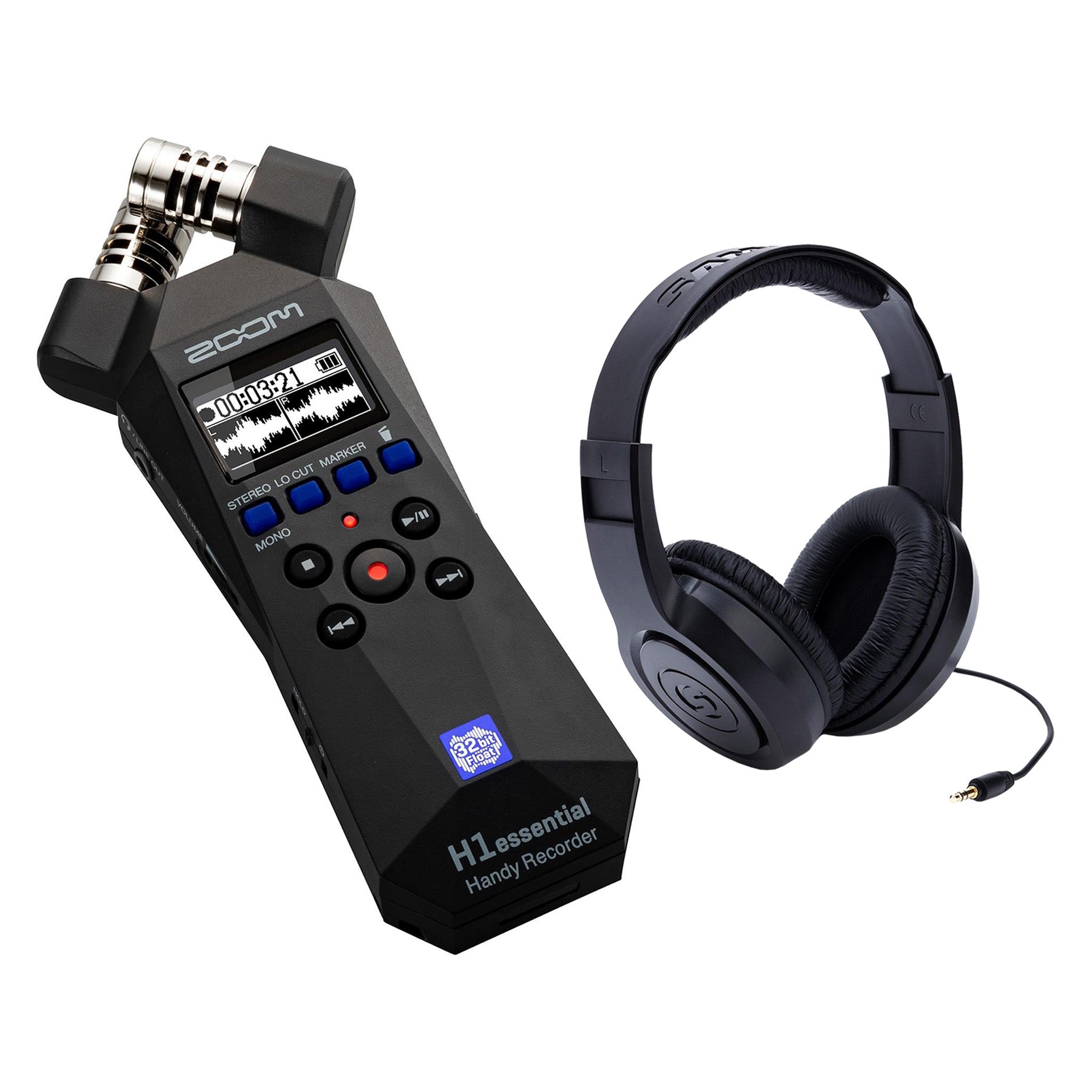 Zoom H1essential Digital Recorder Bundle with Samson SR350 Headphones ...