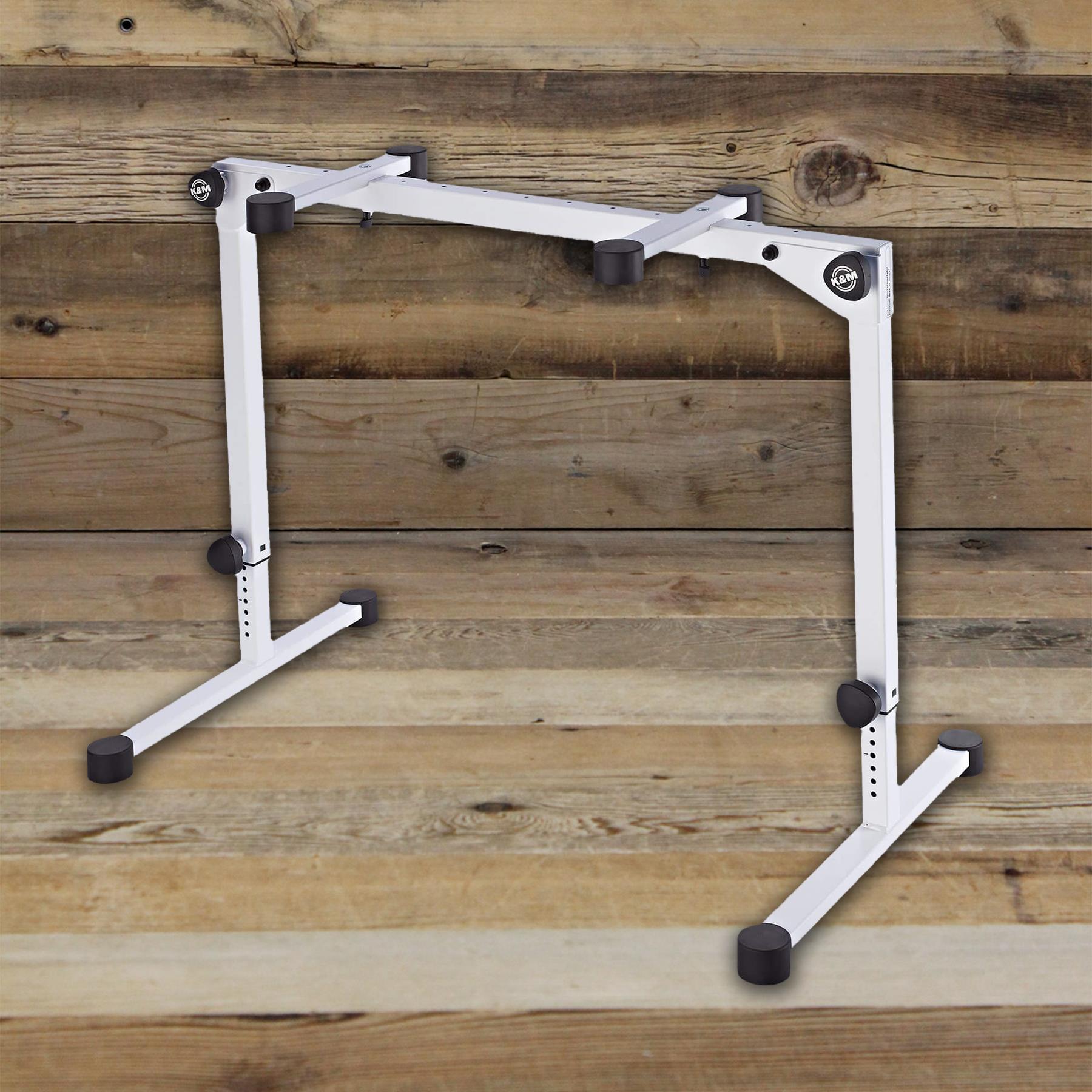 Open Box K&M 18820 Pure White Omega Pro Keyboard Stand with Folding Le ...