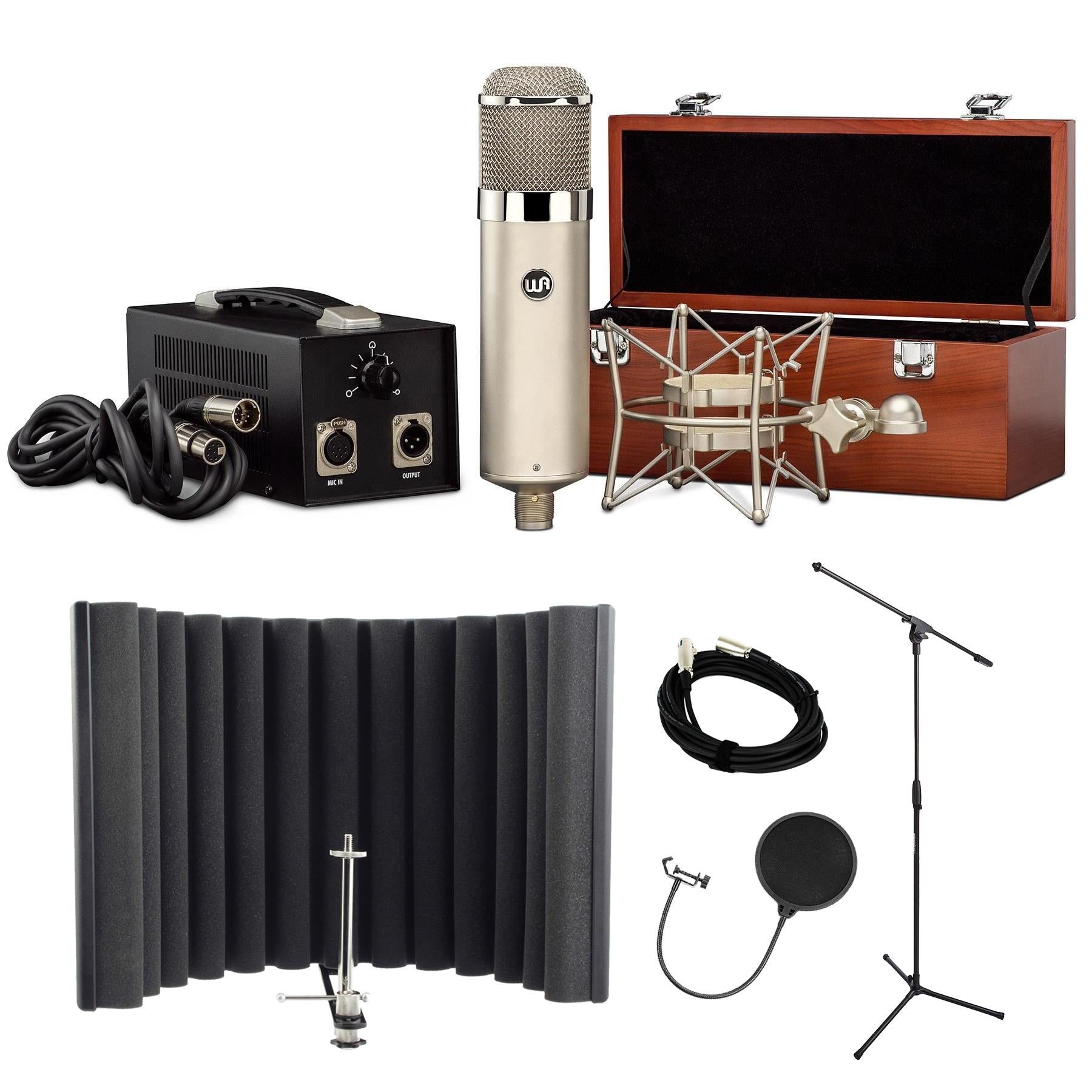 Warm Audio WA-47 Microphone Bundle with RF-X Shield, Pop Filter, Stand ...