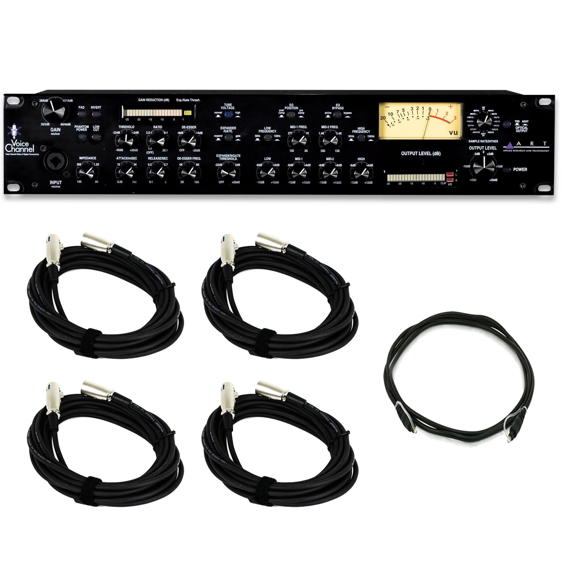 ART Voice Channel Vocal Channel Strip Bundle with XLR and Optical Cabl ...