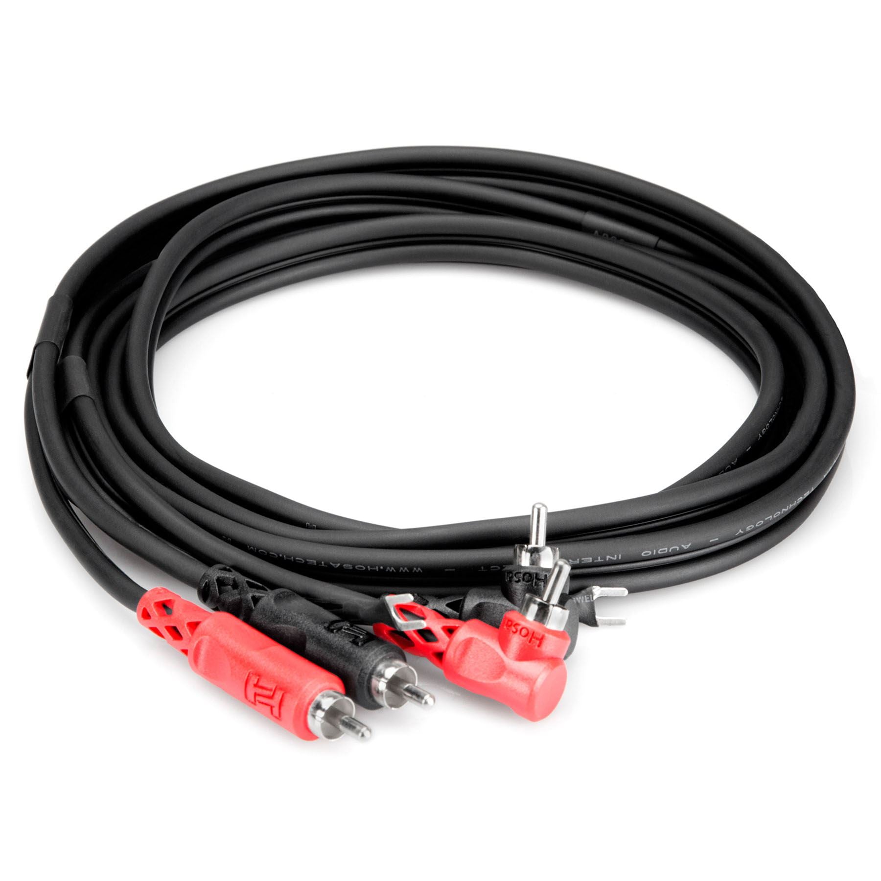 Hosa CRA-202DJ 6-Foot Dual RCA to Dual Right-angle RCA Cable with Grou ...