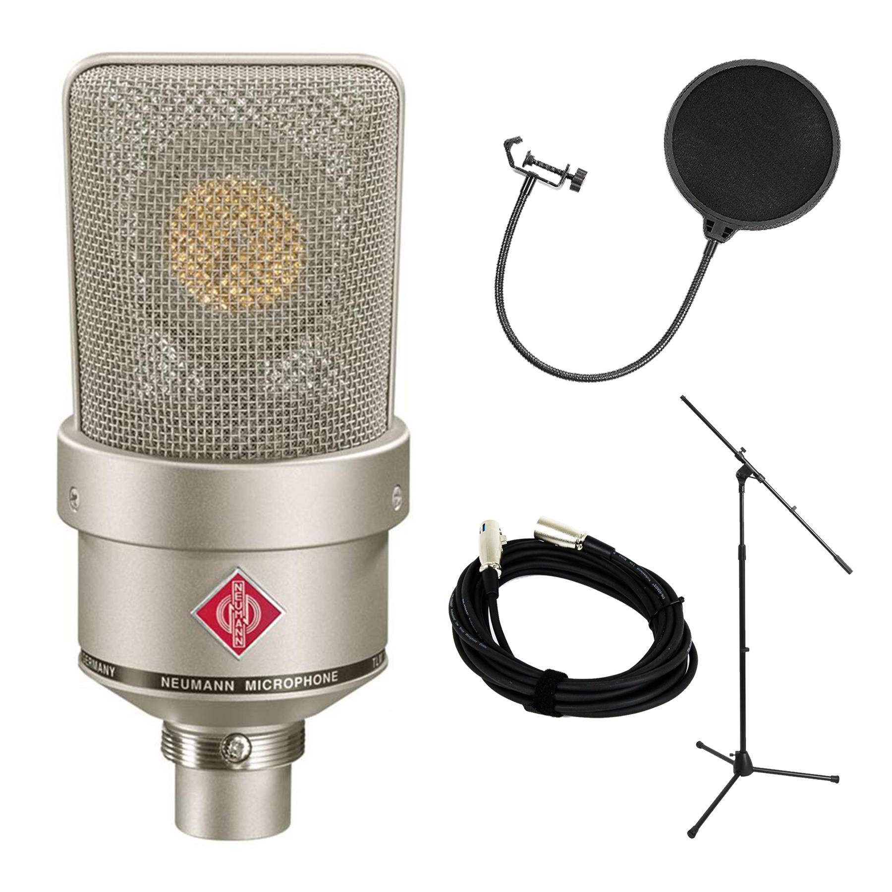 Neumann TLM-103 Microphone w/ 20-foot XLR Cable & Pop Filter & Stand B ...