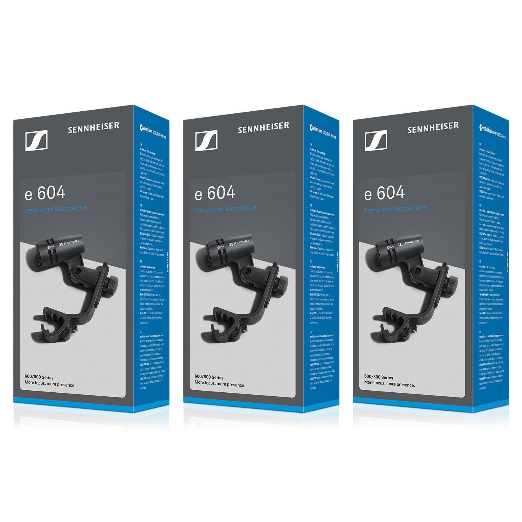 Sennheiser e604 Microphone Three Pack - e-604 Drum Mics 3-Pack – Pixel ...