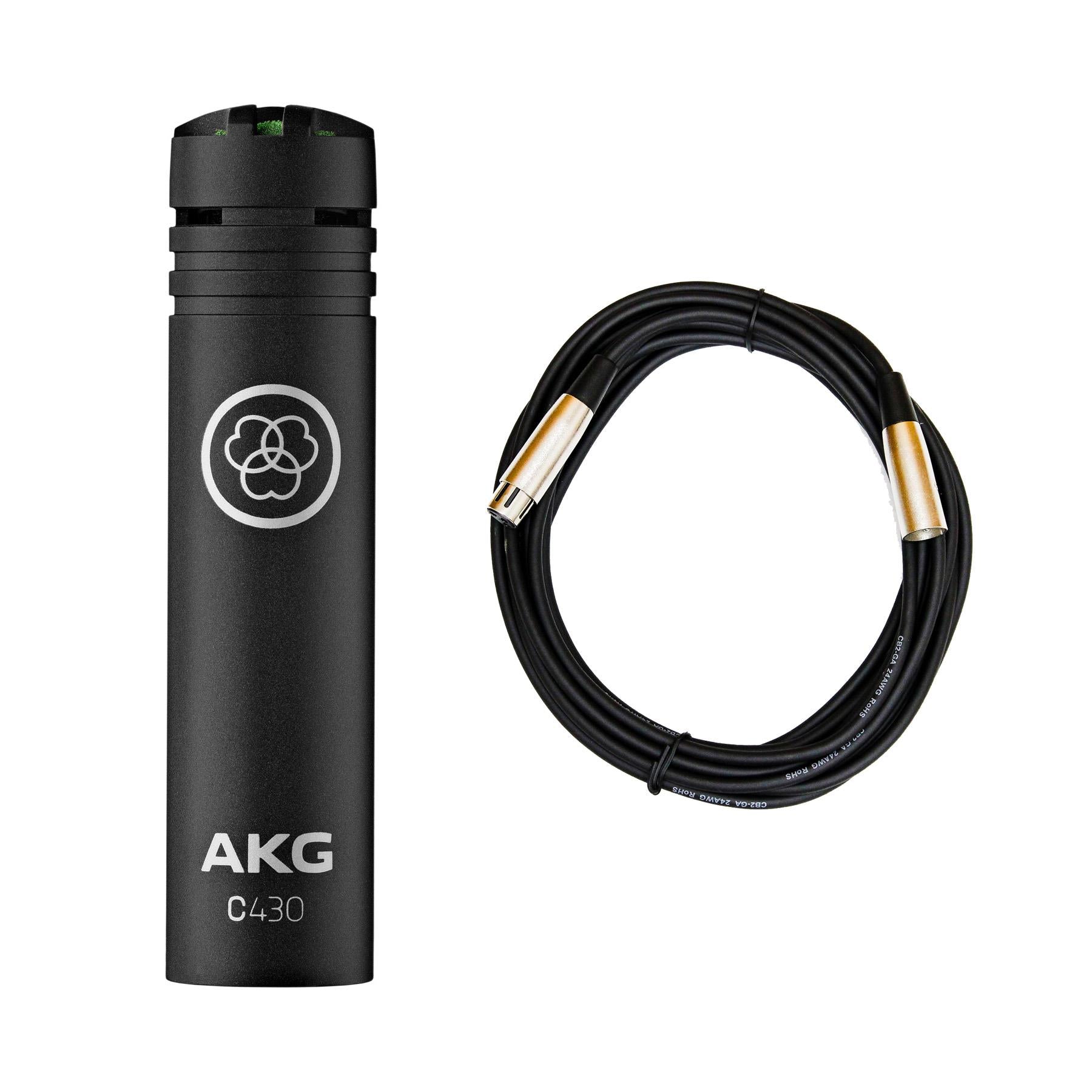 AKG C430 Overhead Miniature Condenser Microphone Bundle with XLR Cable ...