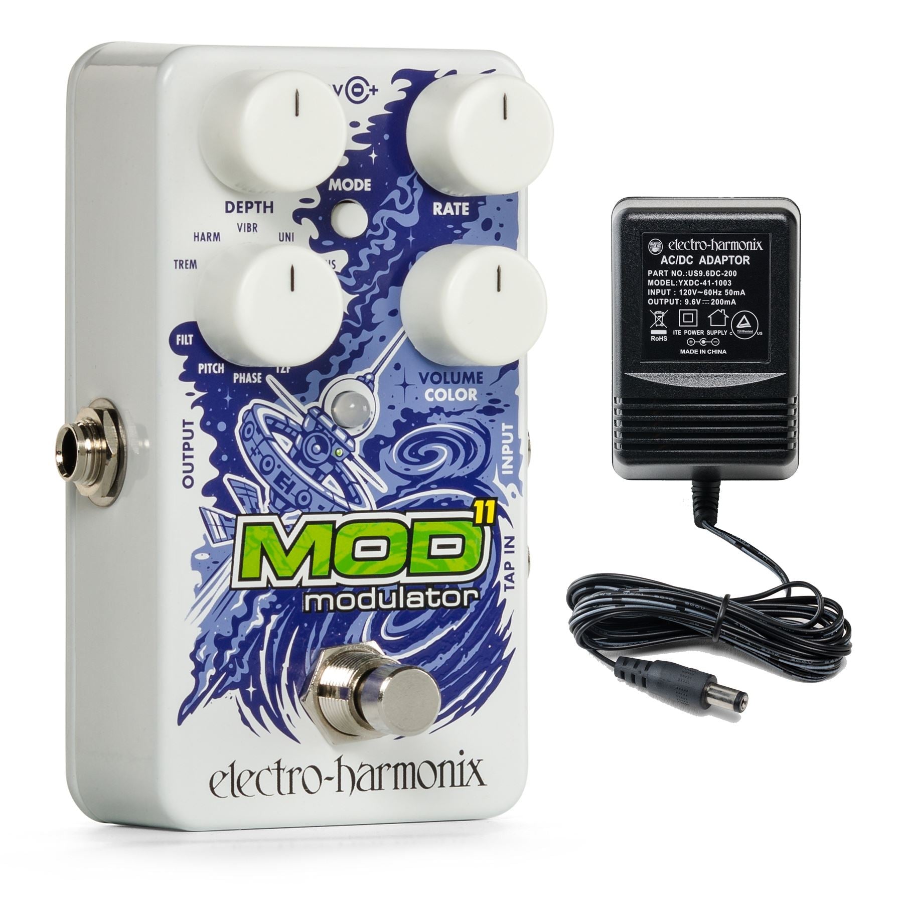 Electro-Harmonix MOD 11 Modulation Guitar Effects Pedal w/ PSU Modulat ...