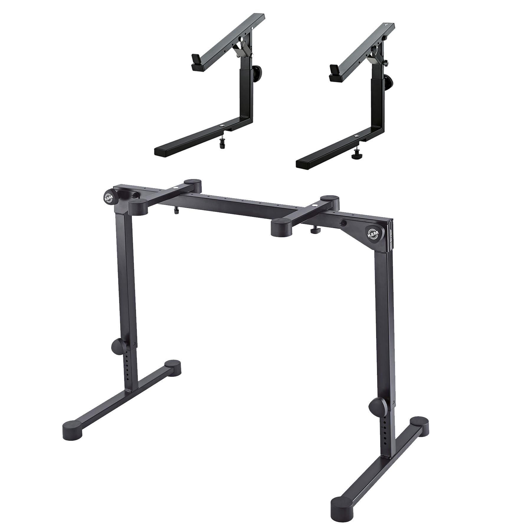 K&M 18820 Black Omega Pro Keyboard Stand w/ 2nd Teir Stacker Bundle ...