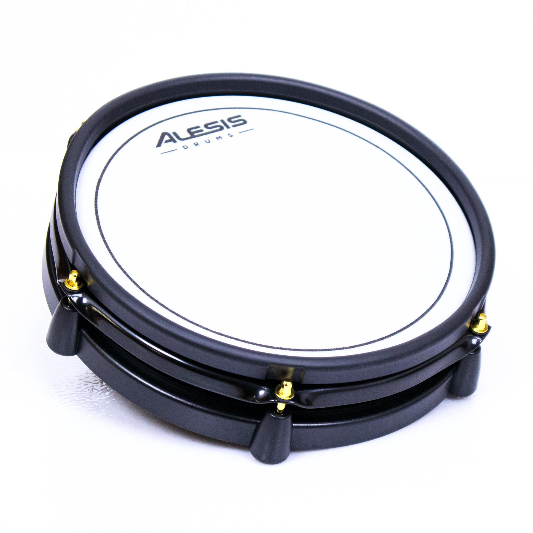 Alesis 10" White Dual-Zone Drum Pad with Brass Hardware for Electronic ...